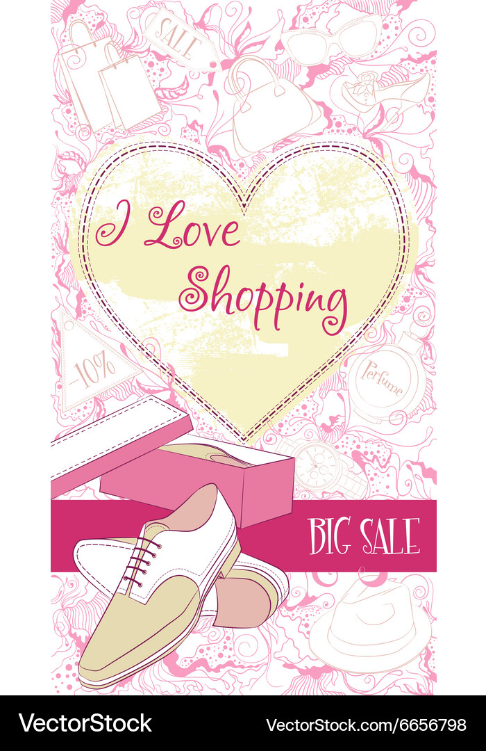 Decorative design card with men shoes Royalty Free Vector