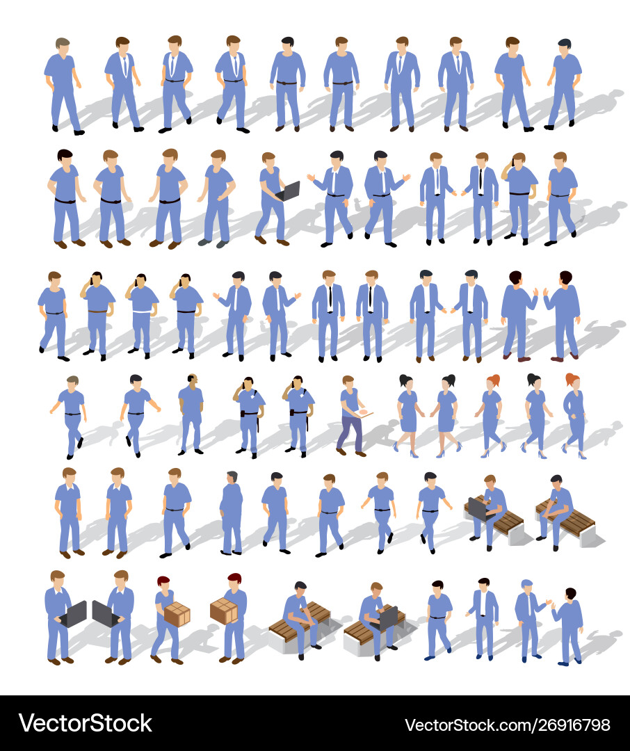 Isometric people urban Royalty Free Vector Image