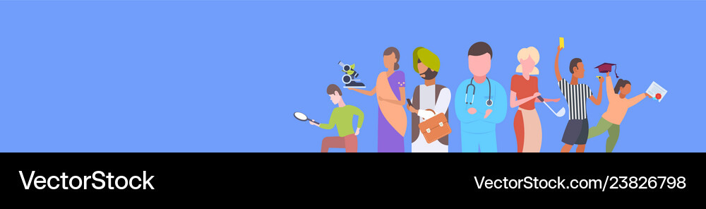 Labor day poster people different professional Vector Image