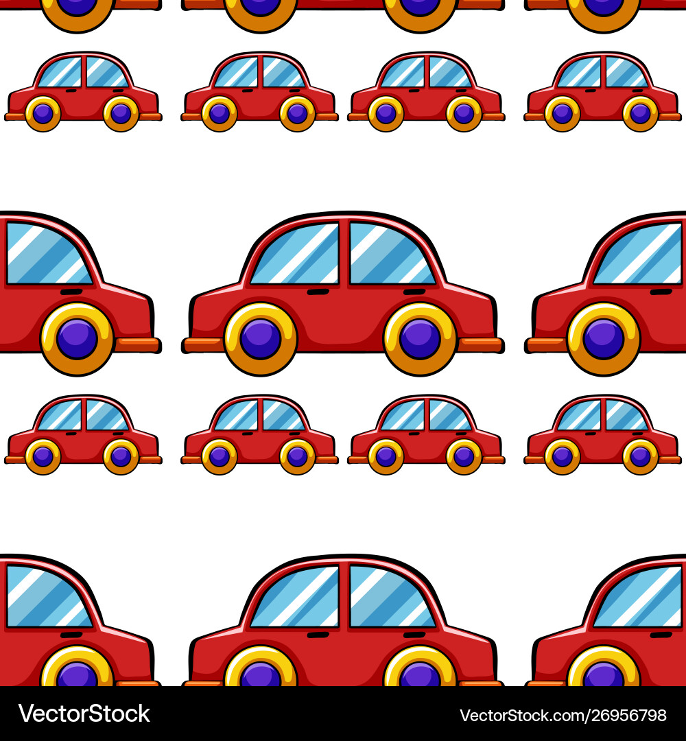 Seamless pattern tile cartoon with toy car Vector Image