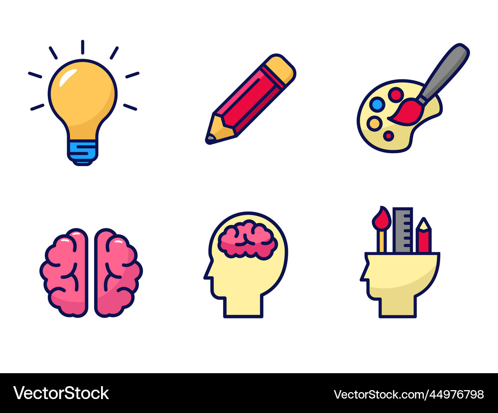 Set of idea and creativity icons Royalty Free Vector Image