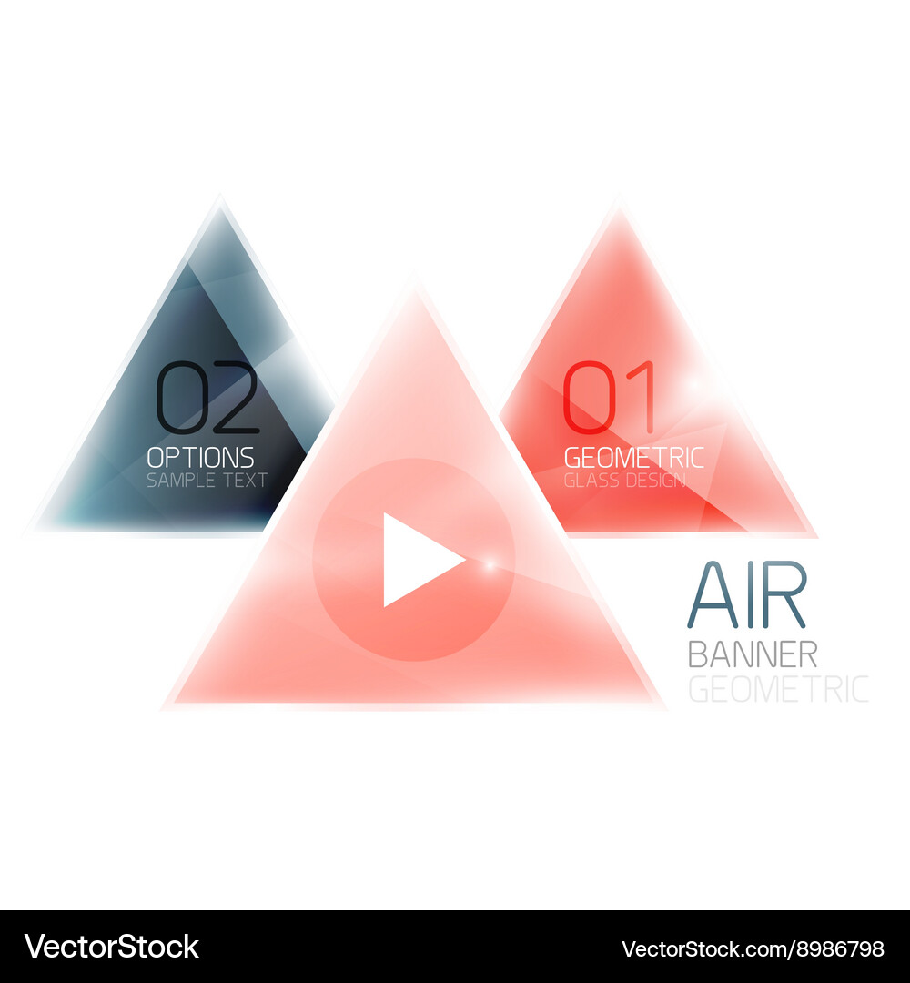 Shiny glass triangle web box Royalty Free Vector Image