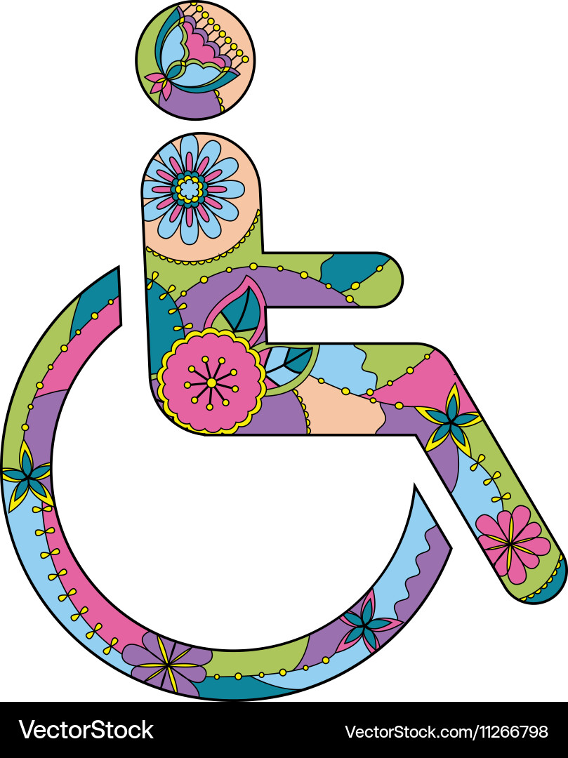 Sign persons with disabilities colorful Royalty Free Vector