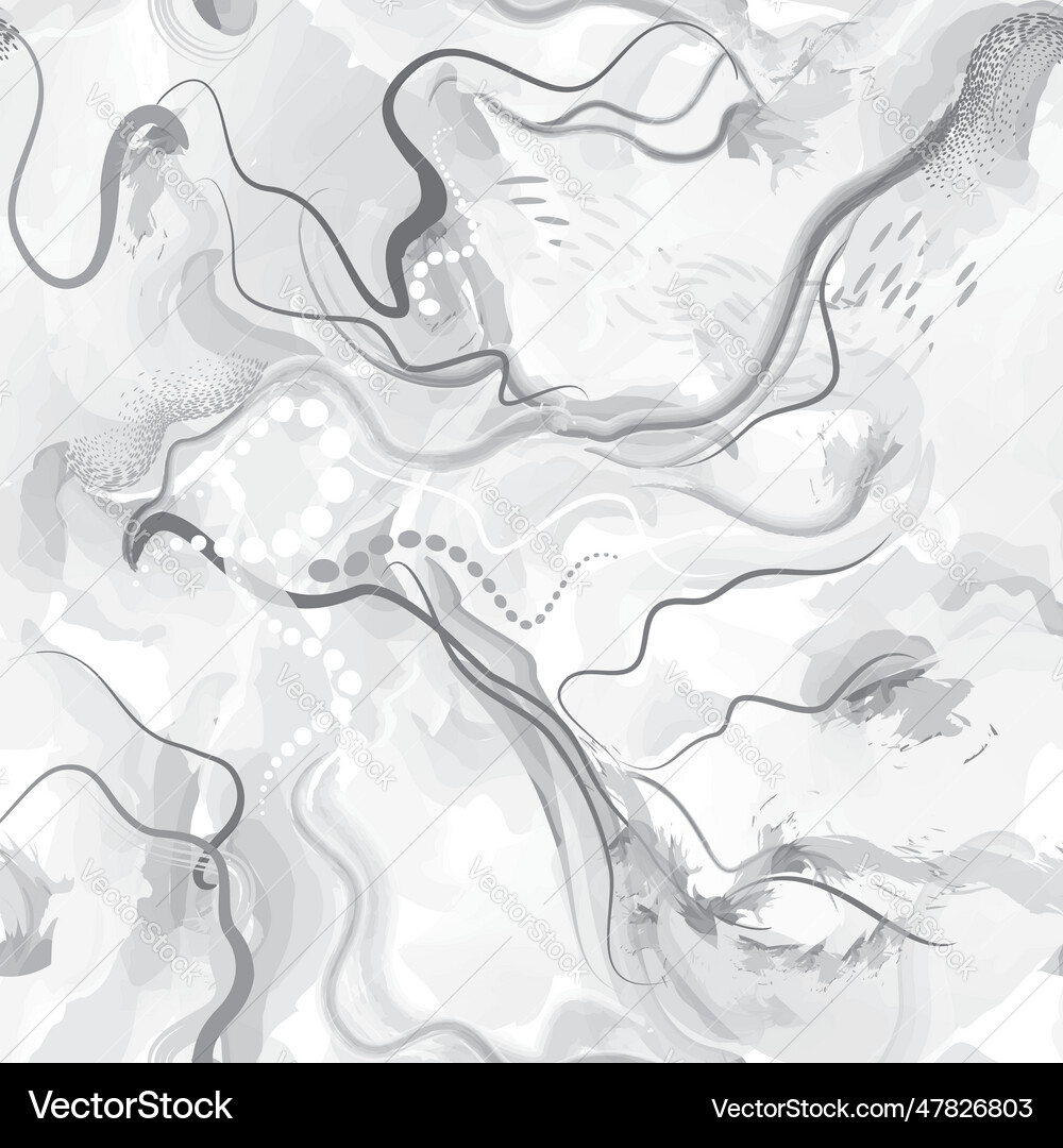 Abstract wavy lines watercolor drawing seamless Vector Image