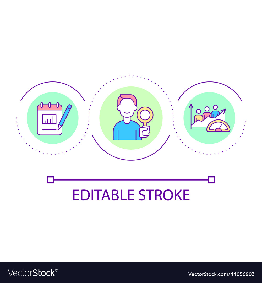 Analysing Corporate Data Loop Concept Icon Vector Image