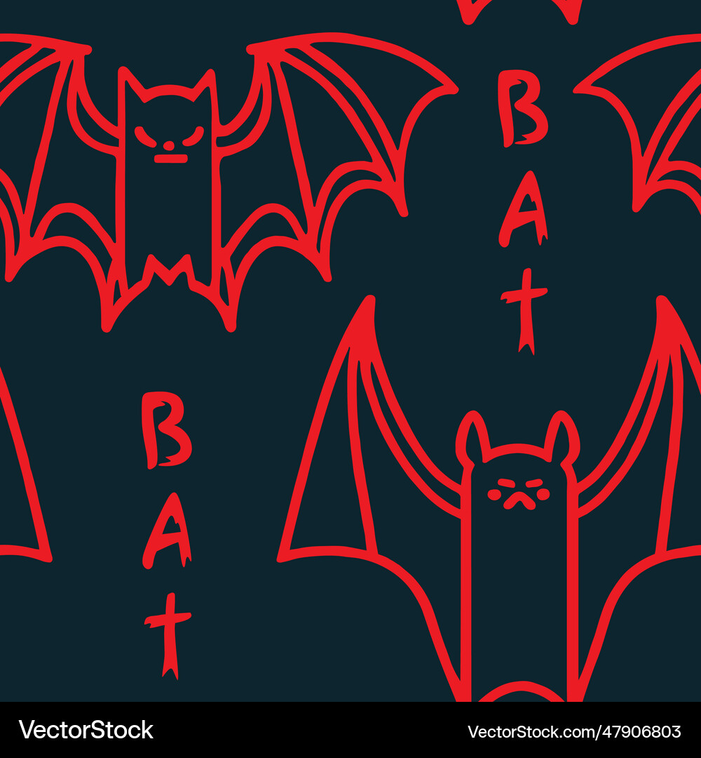 Bat seamless pattern Royalty Free Vector Image