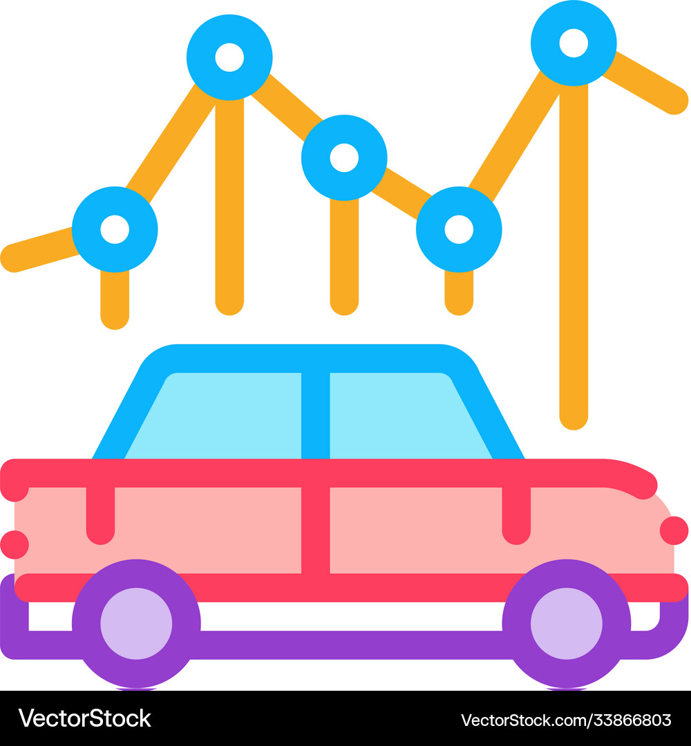 Car use infographic icon outline Royalty Free Vector Image