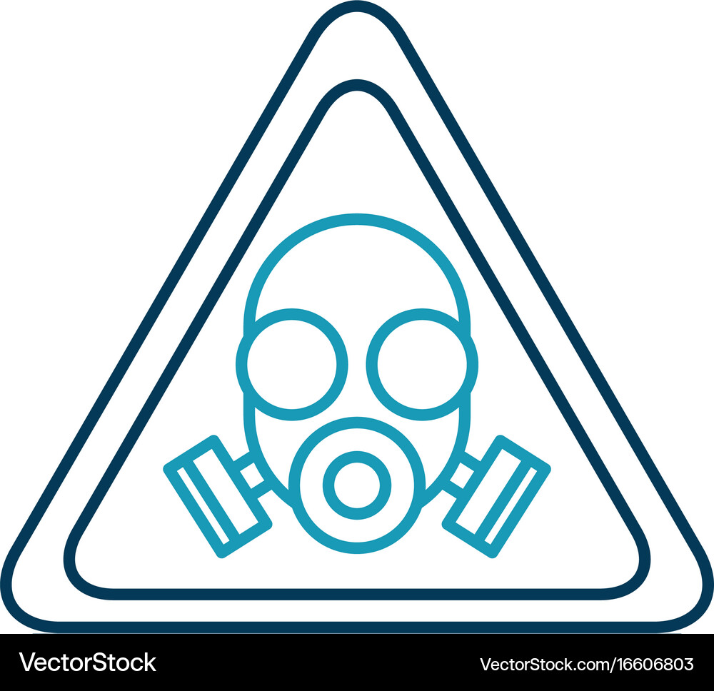 Caution signal with laboratory mask isolated icon Vector Image