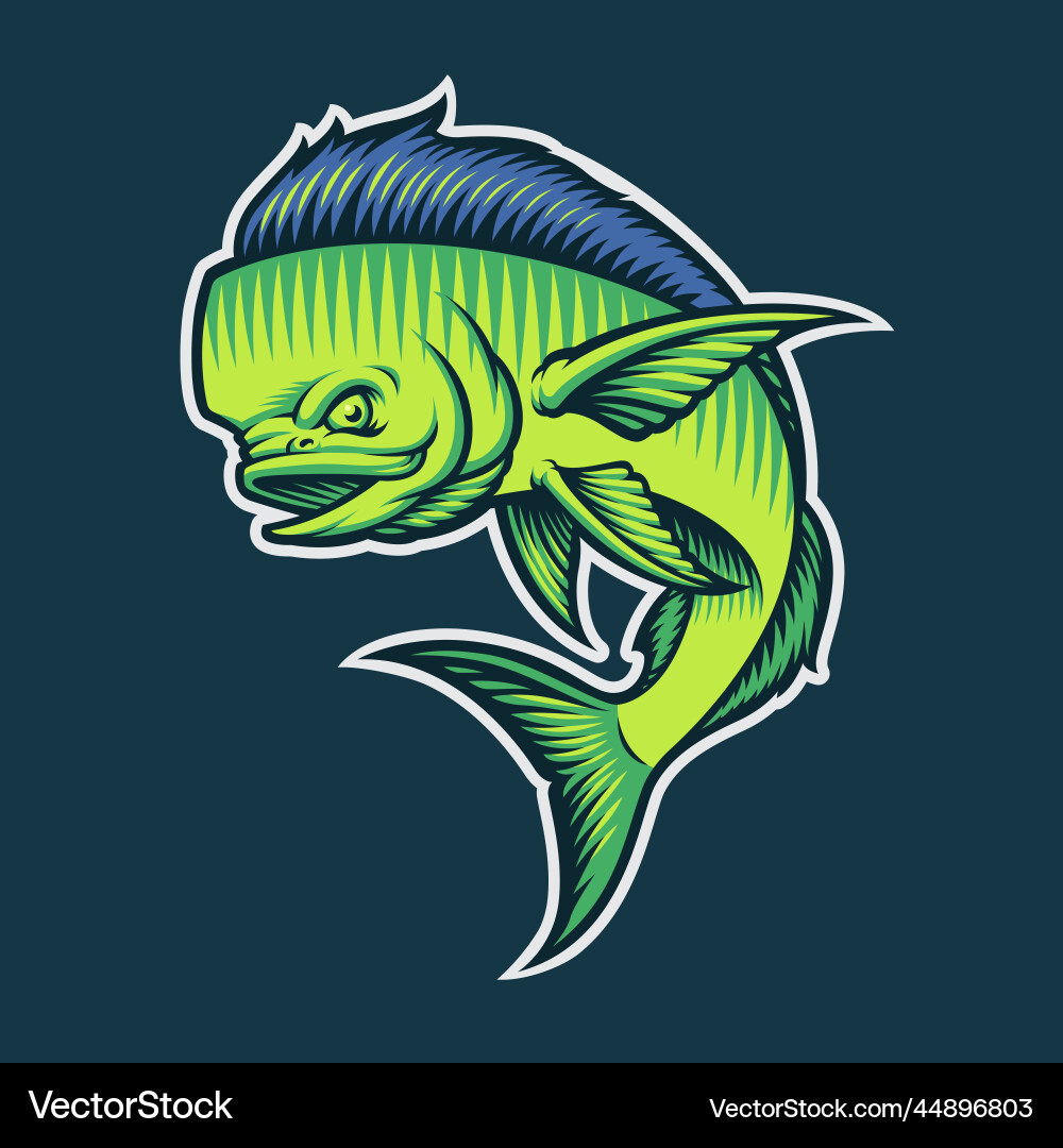 Colour of a mahi fish Royalty Free Vector Image