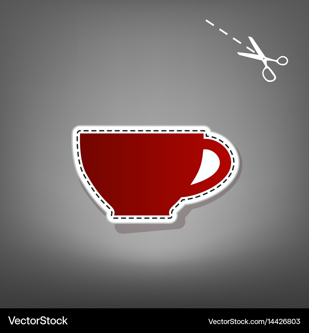 Cup sign red icon with for applique from Vector Image