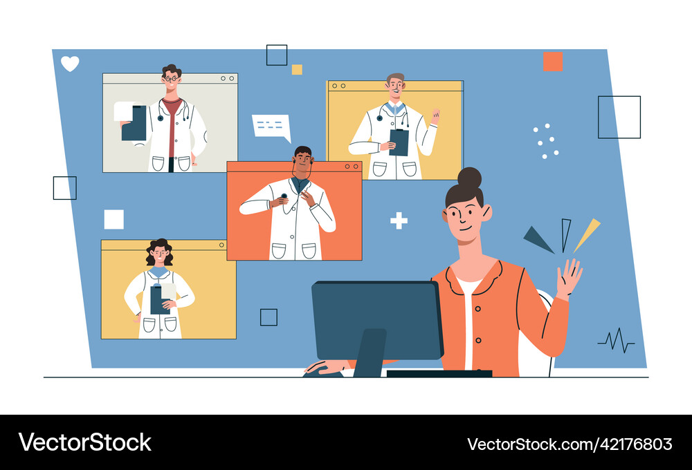 Diverse expert team of doctors concept Royalty Free Vector