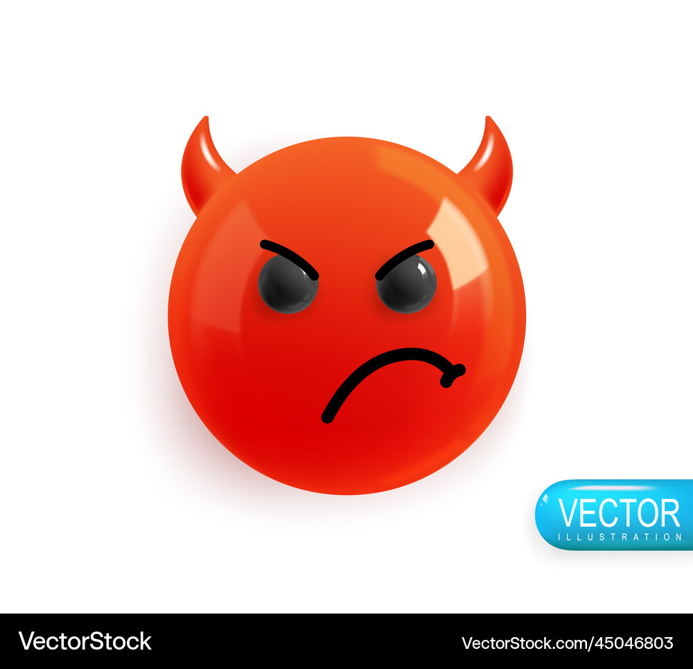 Emotion realistic 3d render icon smile emoji Vector Image