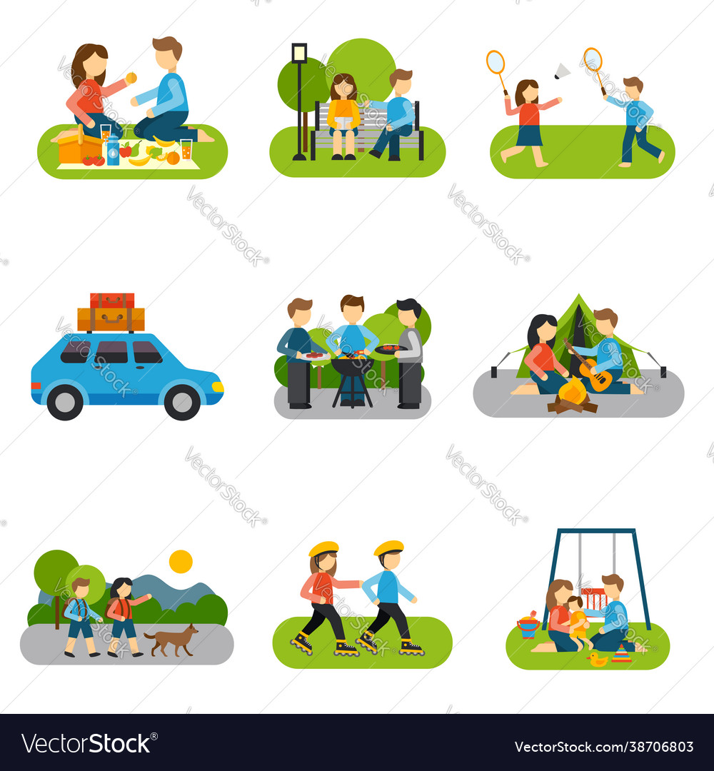 Flat icon outing Royalty Free Vector Image - VectorStock