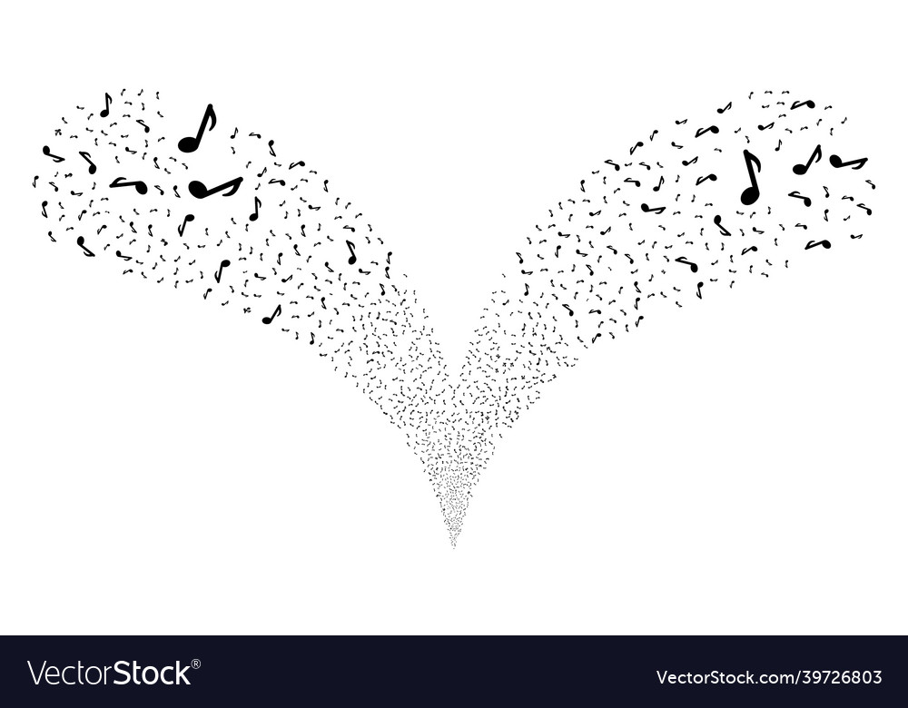 Music note double firework explosion Royalty Free Vector