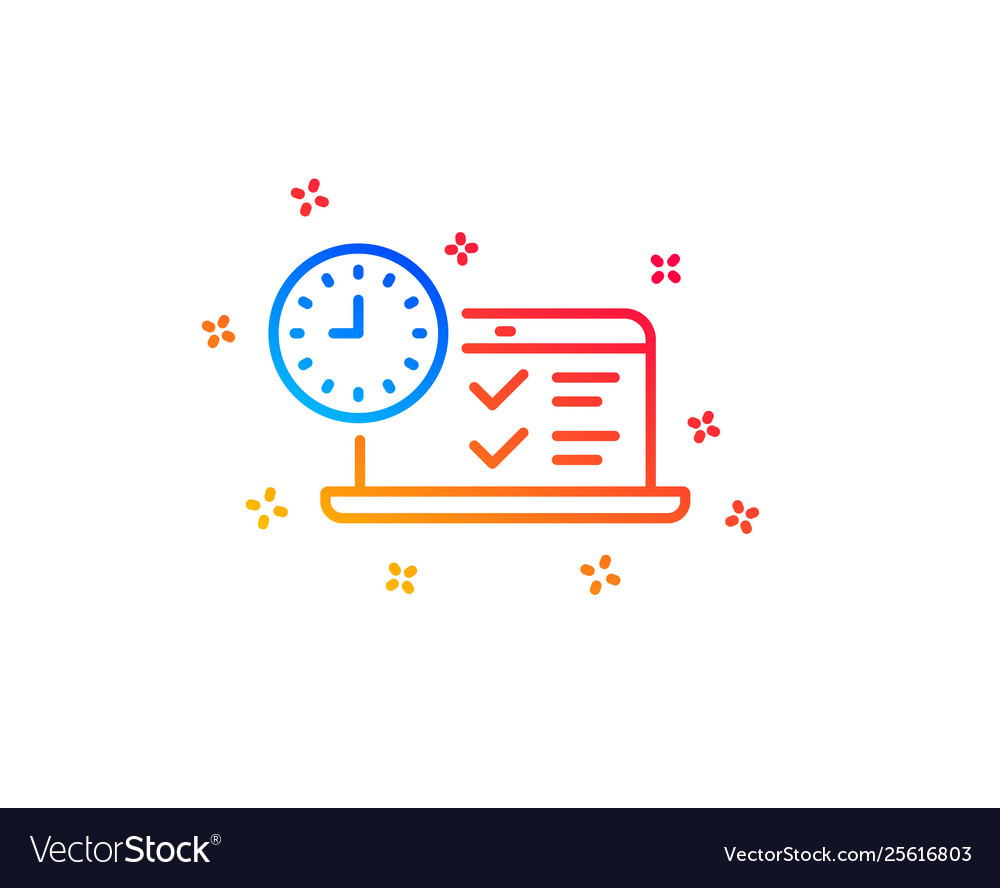 Online test line icon time sign Royalty Free Vector Image