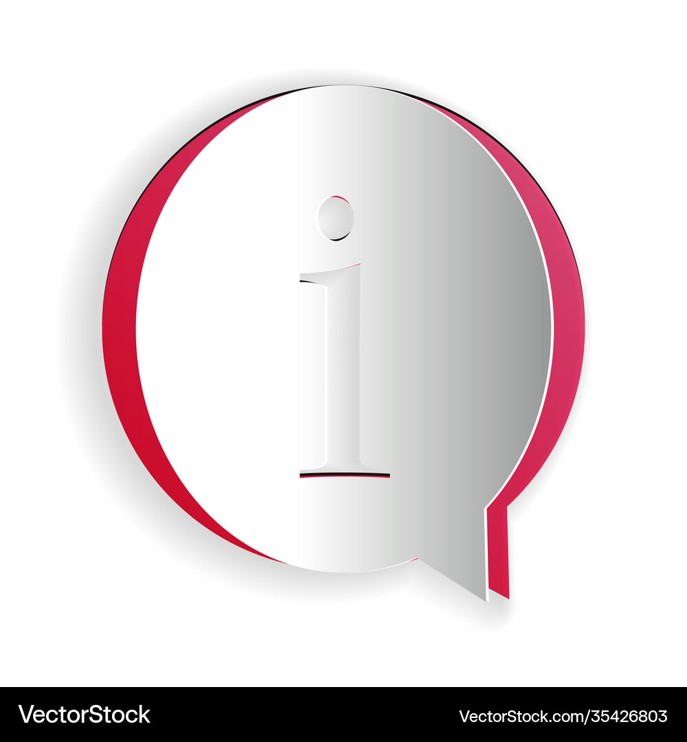 Paper cut information icon isolated on white Vector Image