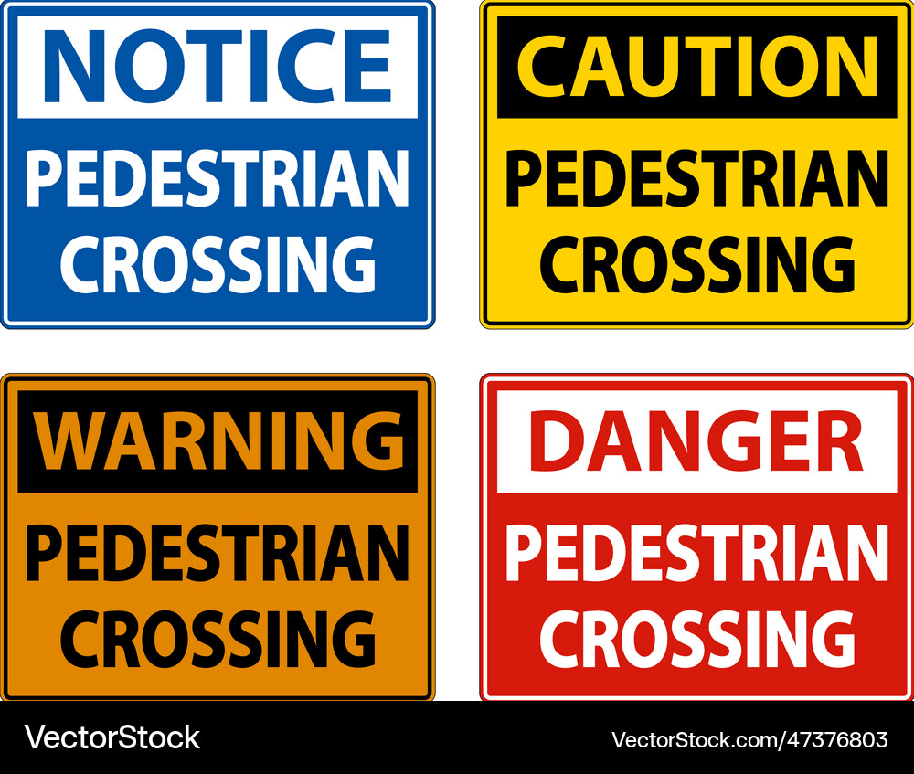 Pedestrian crossing sign on white background Vector Image