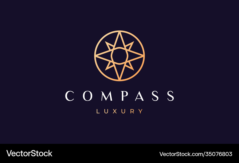 Simple compass logo concept in a modern Royalty Free Vector