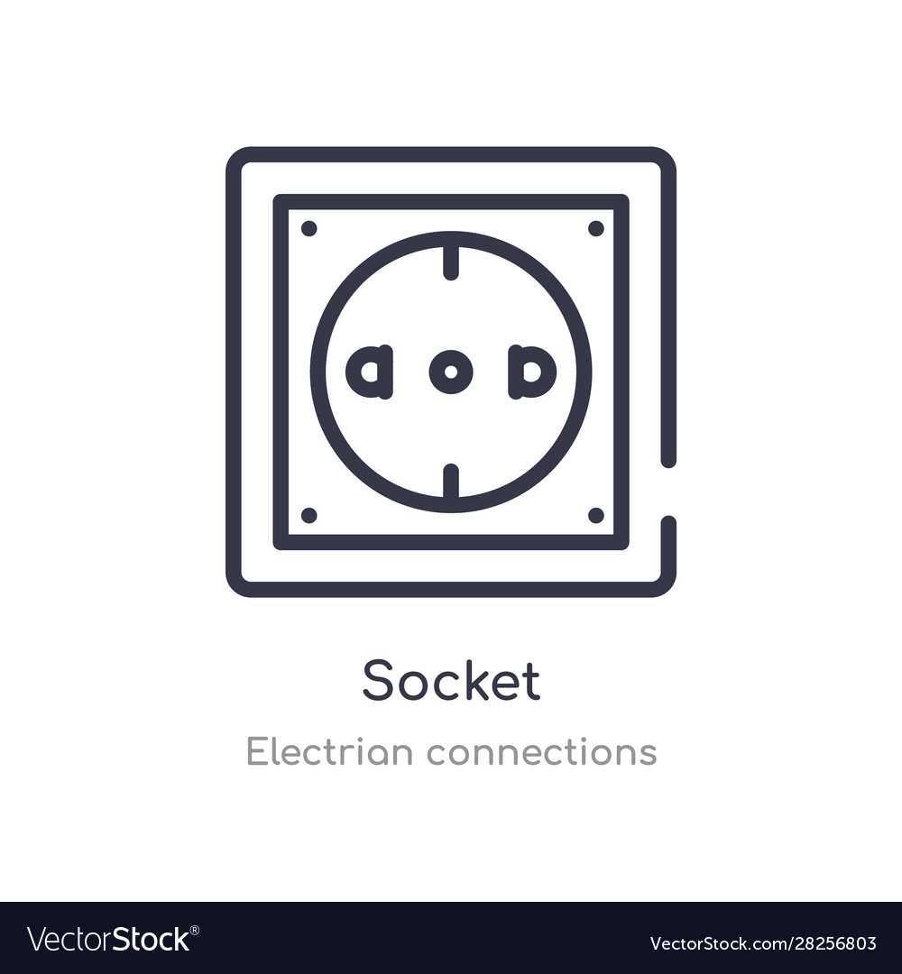 Socket outline icon isolated line from electrian Vector Image