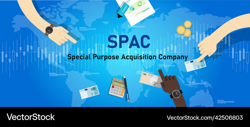 Spac special purpose acquisition company Vector Image
