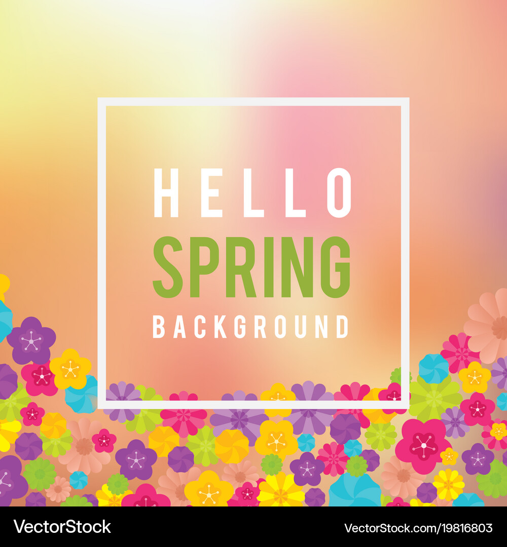 Spring floral background with blurry watercolor Vector Image