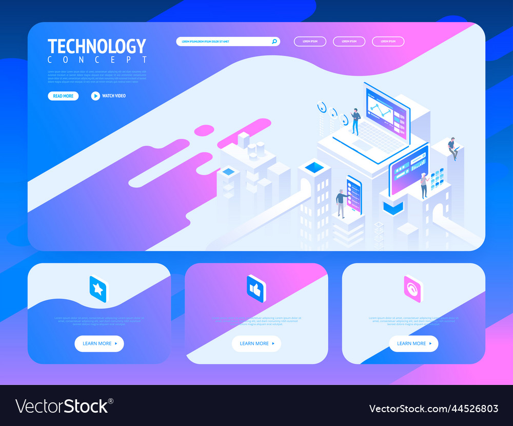 Technology creative website template design Vector Image