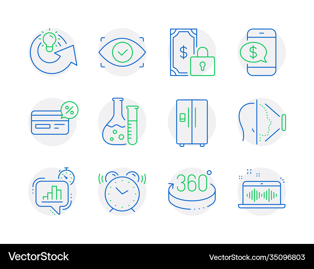 Technology icons set included icon as private Vector Image