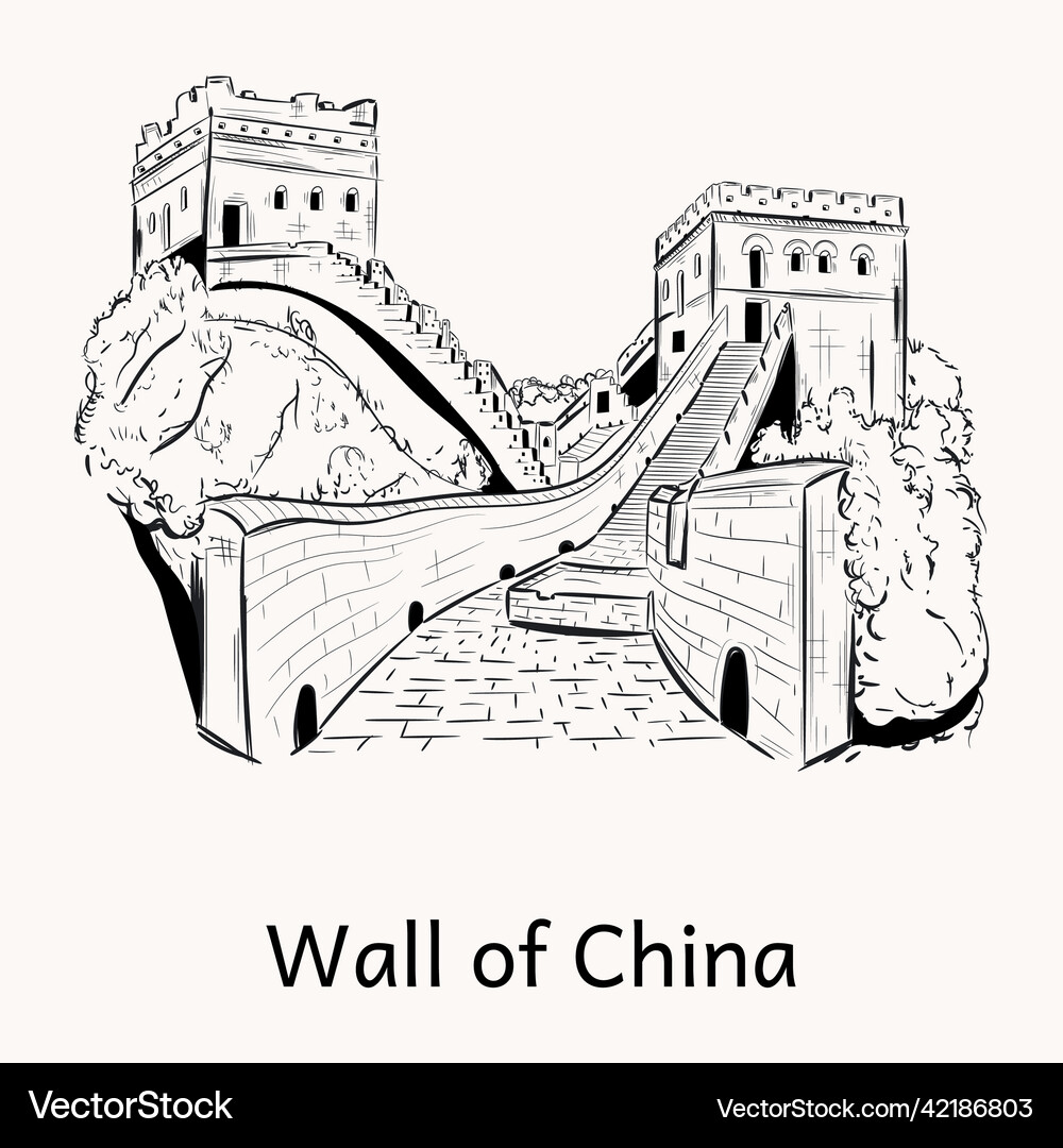 Wall of china Royalty Free Vector Image - VectorStock