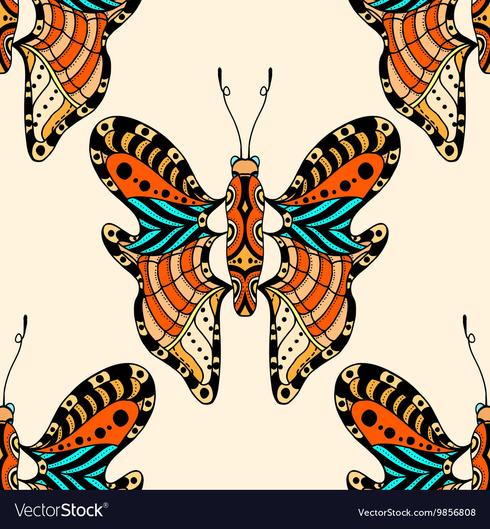 Butterfly seamless pattern Royalty Free Vector Image