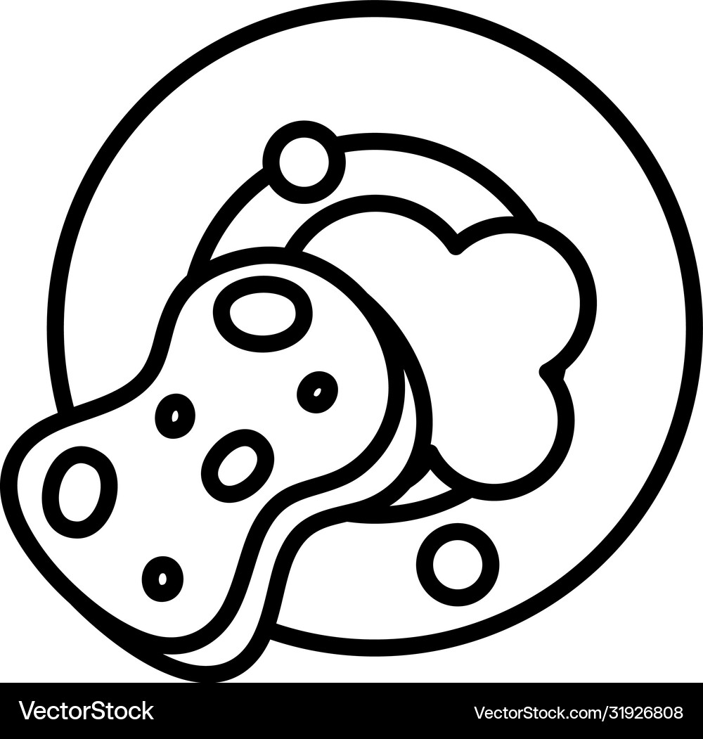 Cleaning sponge and dish icon line style Vector Image