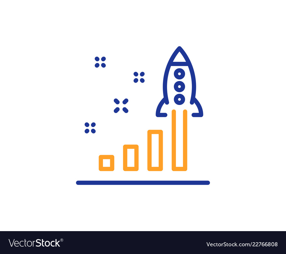Development plan line icon launch startup Vector Image