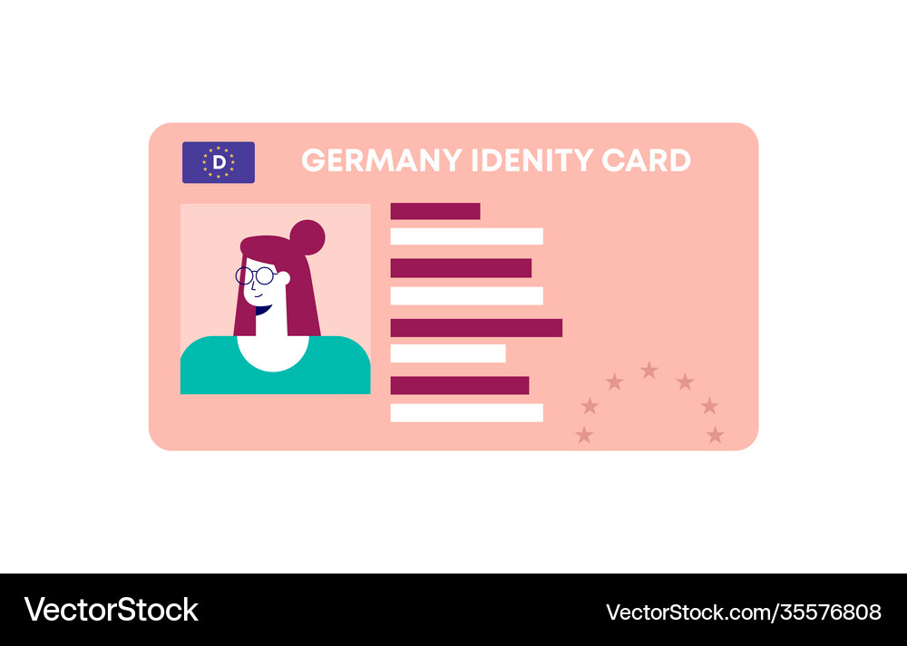 Germany id card template north european Royalty Free Vector