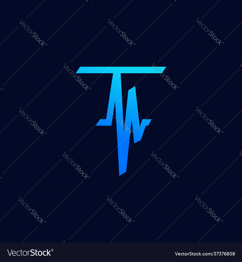 Initial pulse t Royalty Free Vector Image - VectorStock