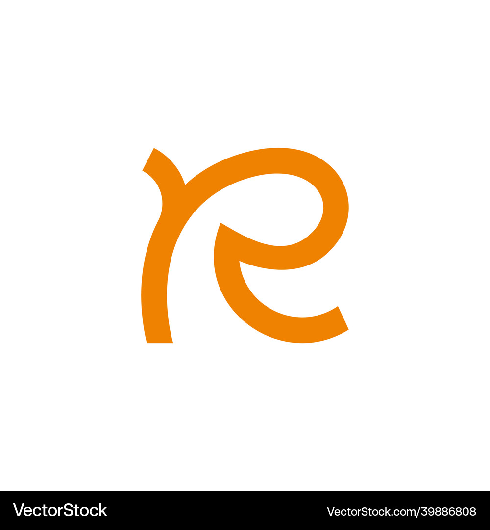 Letter r simple curves line design logo Royalty Free Vector