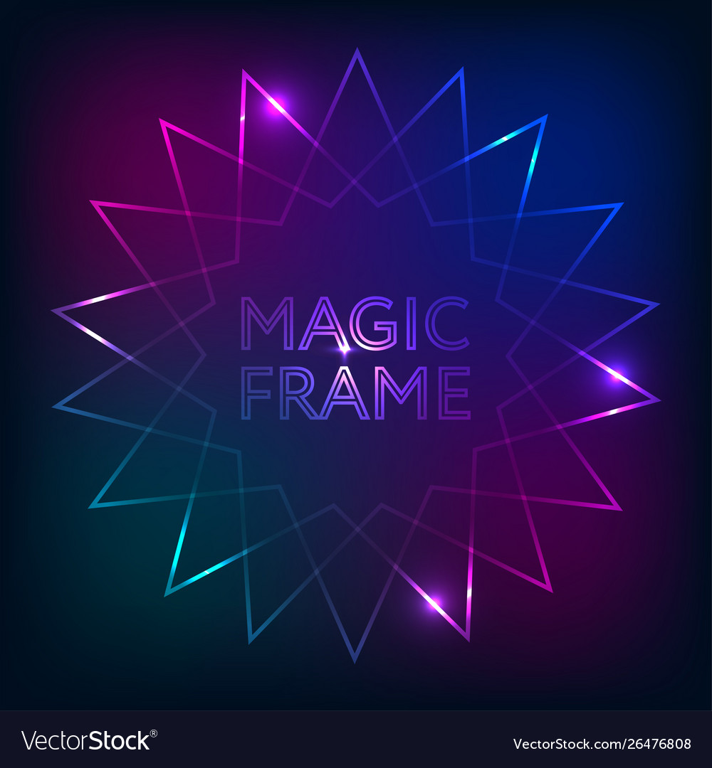Magic frame gradient abstract lights lines text Vector Image