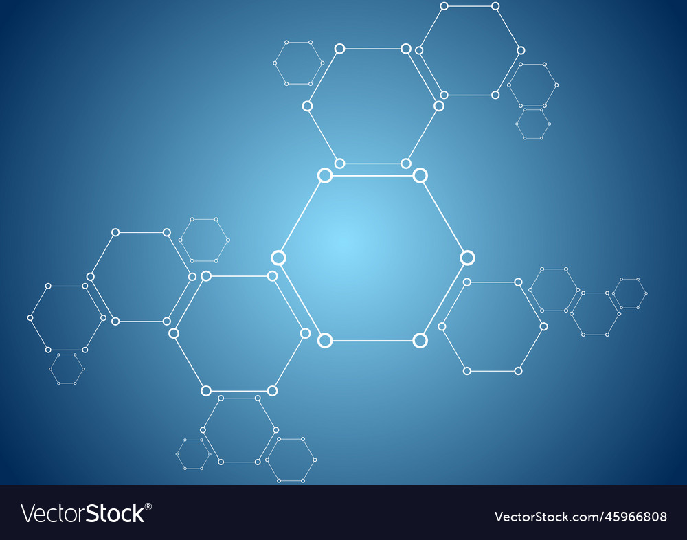 Molecular Structure Abstract Tech Bright Vector Image