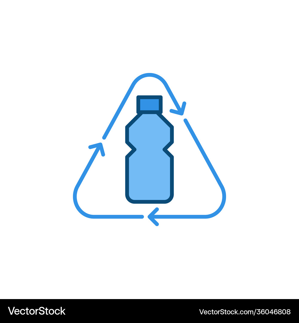 Plastic bottles recycle concept colored Royalty Free Vector