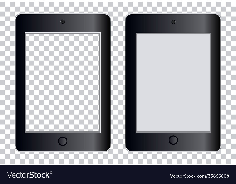 Realistic tablet pc computer mockup set Royalty Free Vector