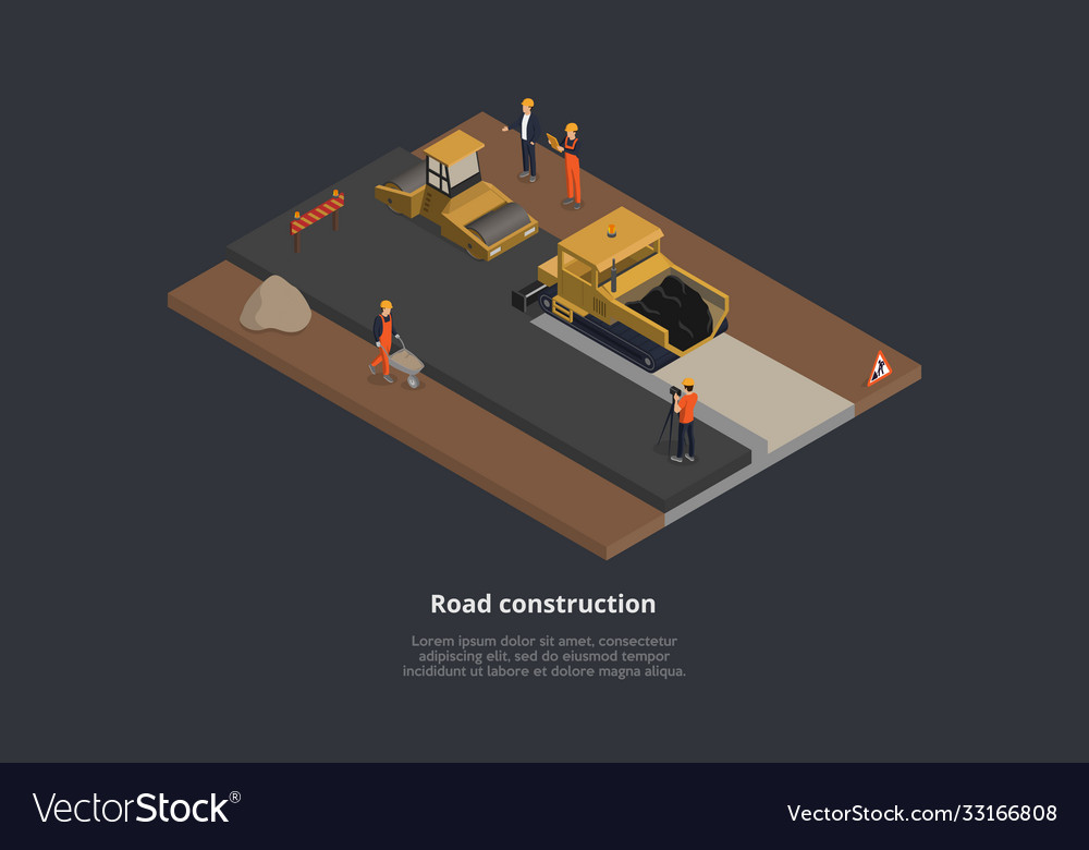 Road construction concept Royalty Free Vector Image
