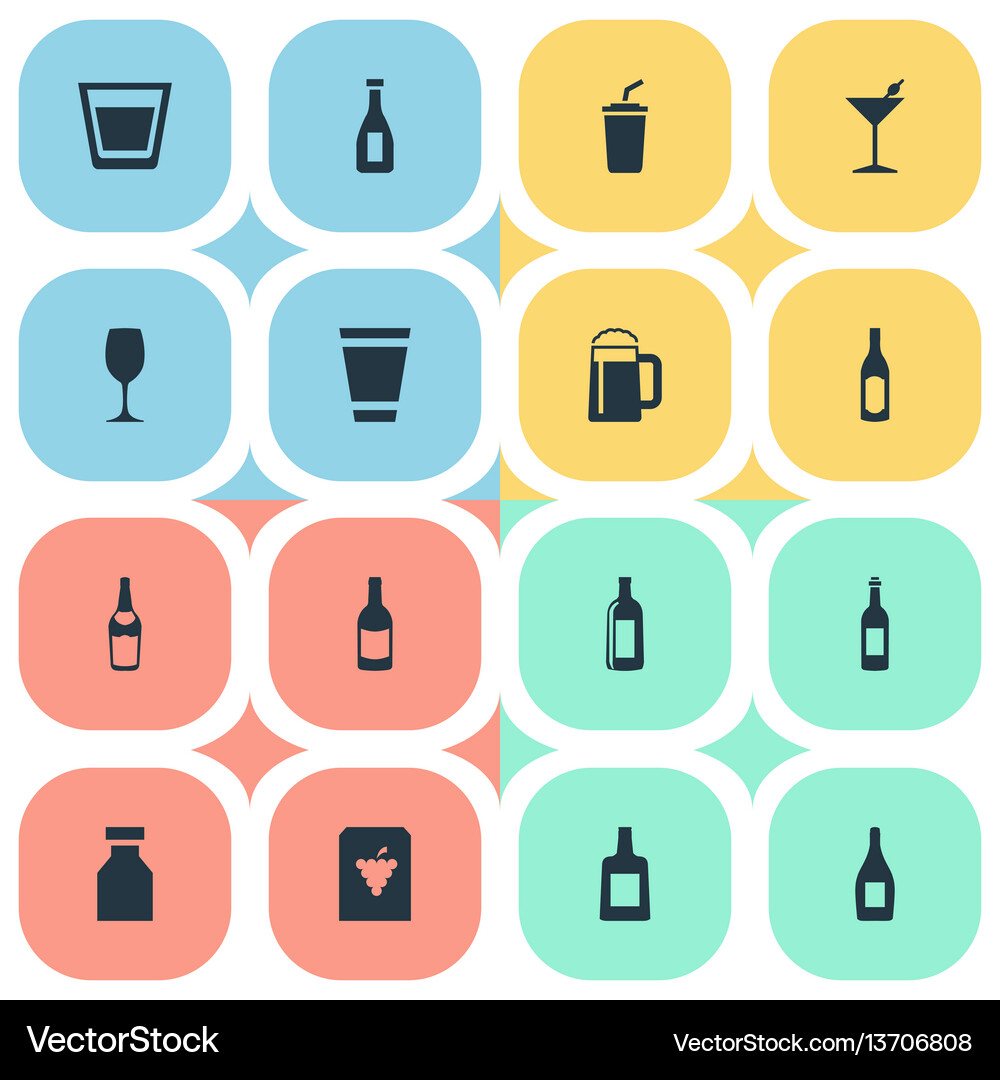 Set of simple beverage icons Royalty Free Vector Image