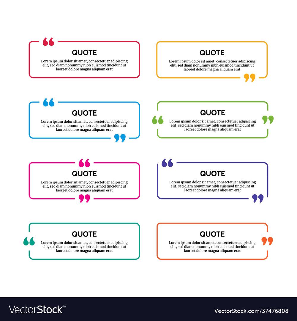 Set quote box frames Royalty Free Vector Image