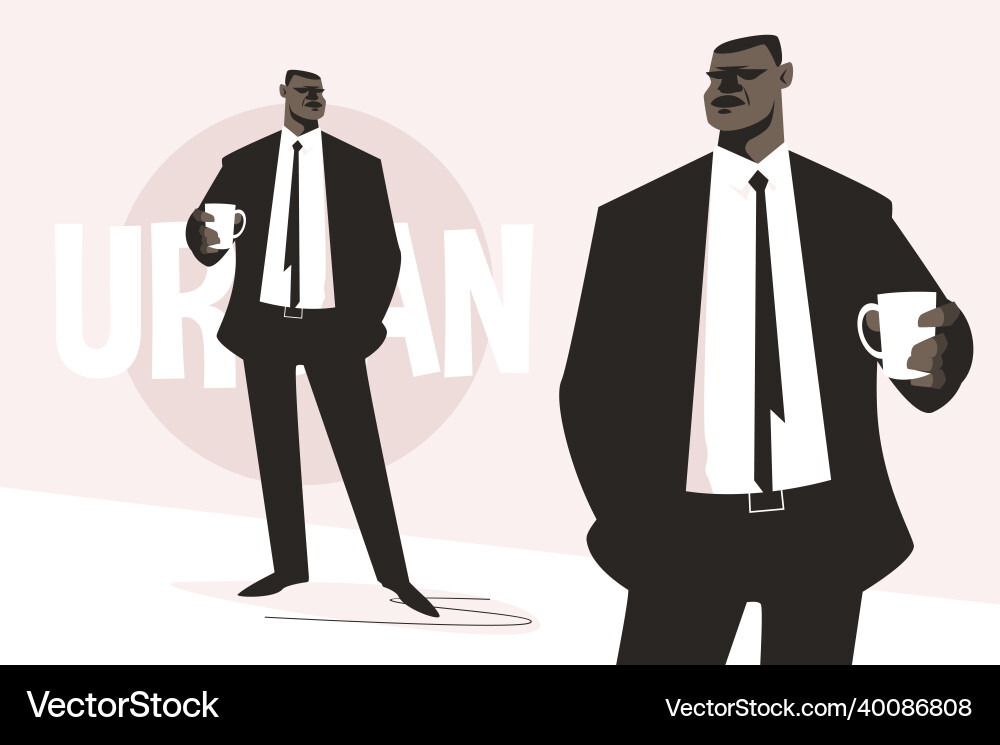 Urban afroman in suit Royalty Free Vector Image