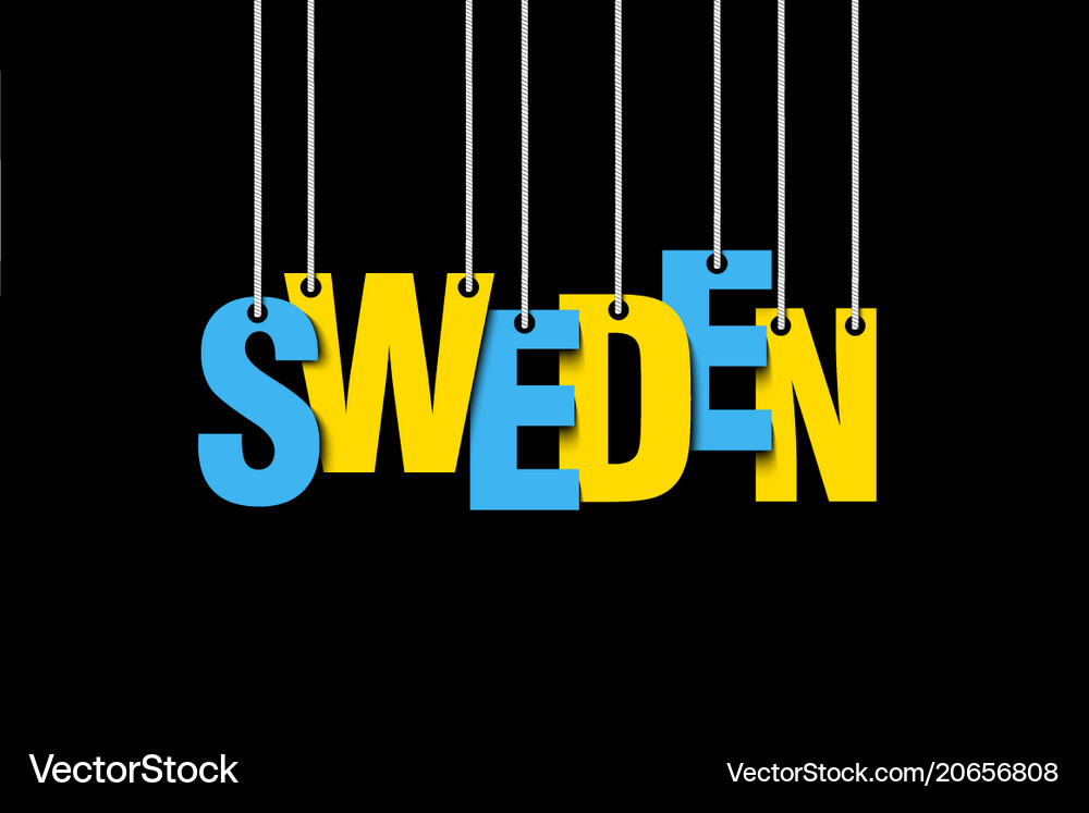 Word sweden hang on the ropes Royalty Free Vector Image