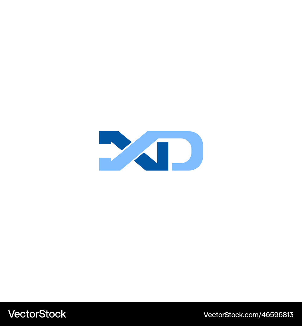 Alphabet letters monogram logo dx xd d and x Vector Image