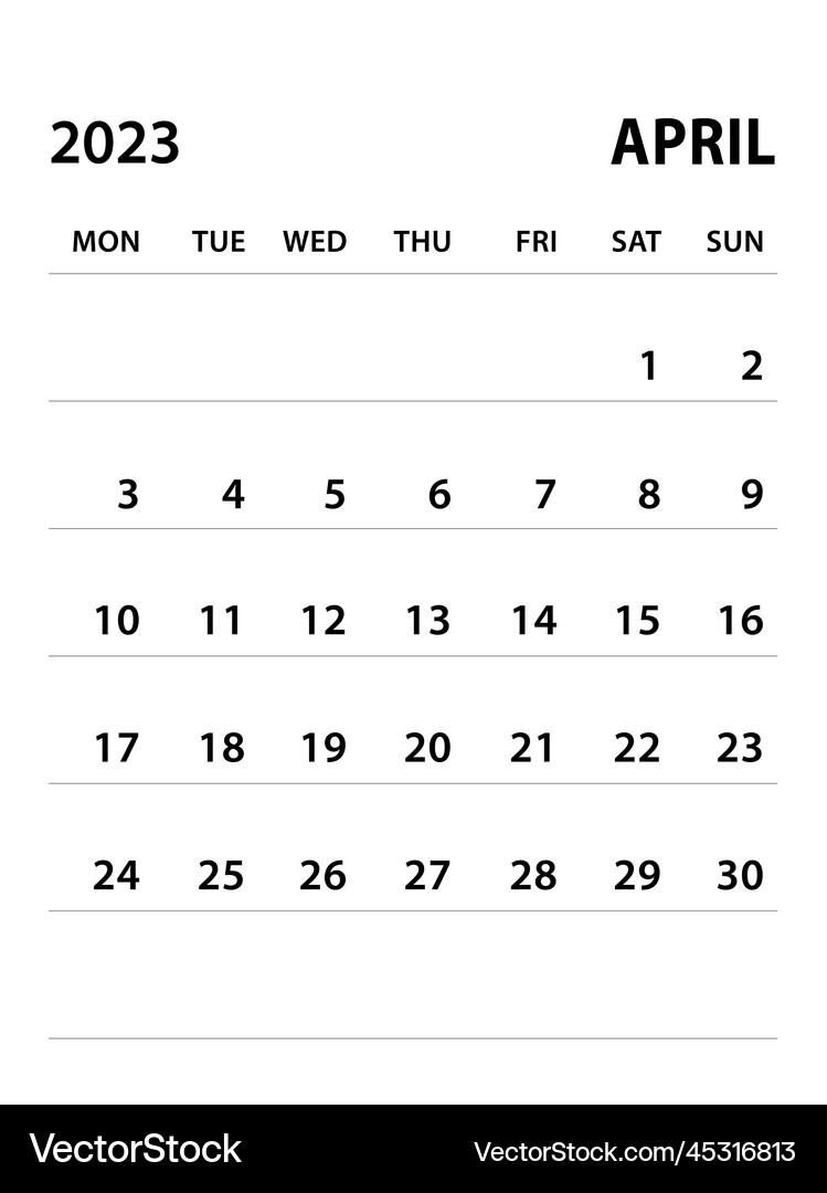 Free Printable April 2023 Calendar 12 Templates Free Vectors | April