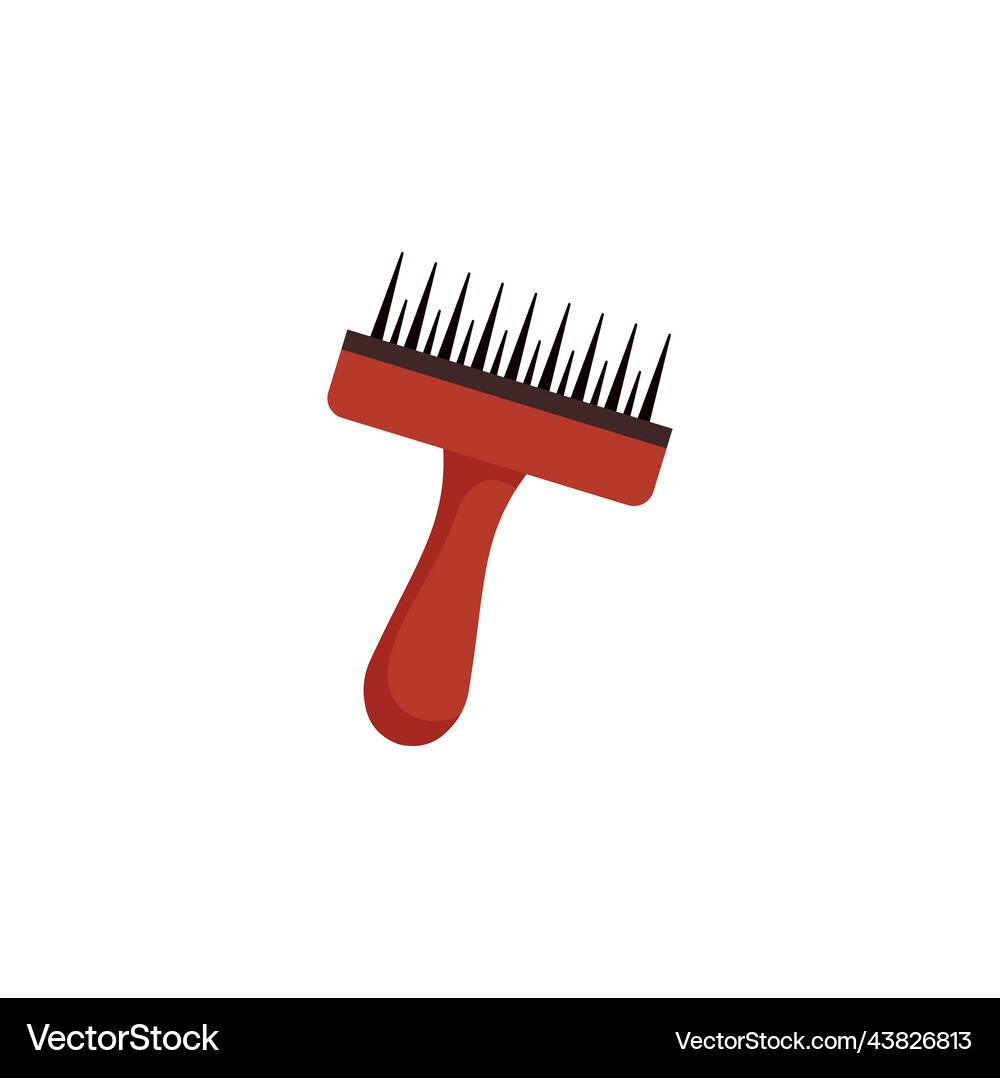 Brush with teeth of different lengths for combing Vector Image