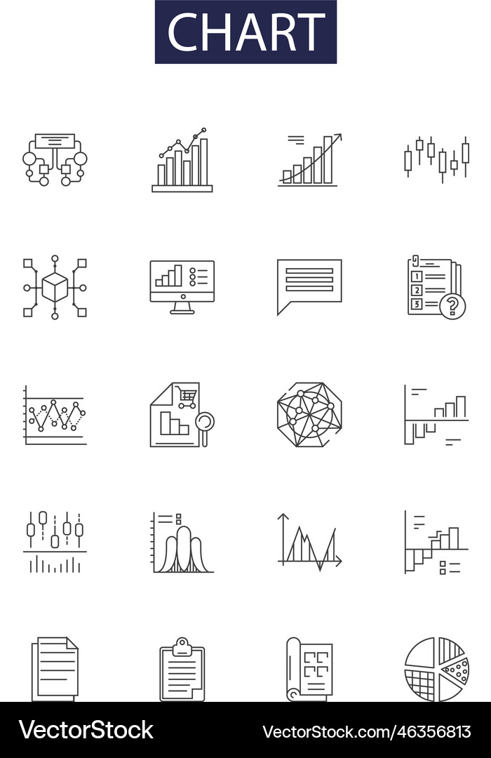 Chart line icons and signs diagram Royalty Free Vector Image