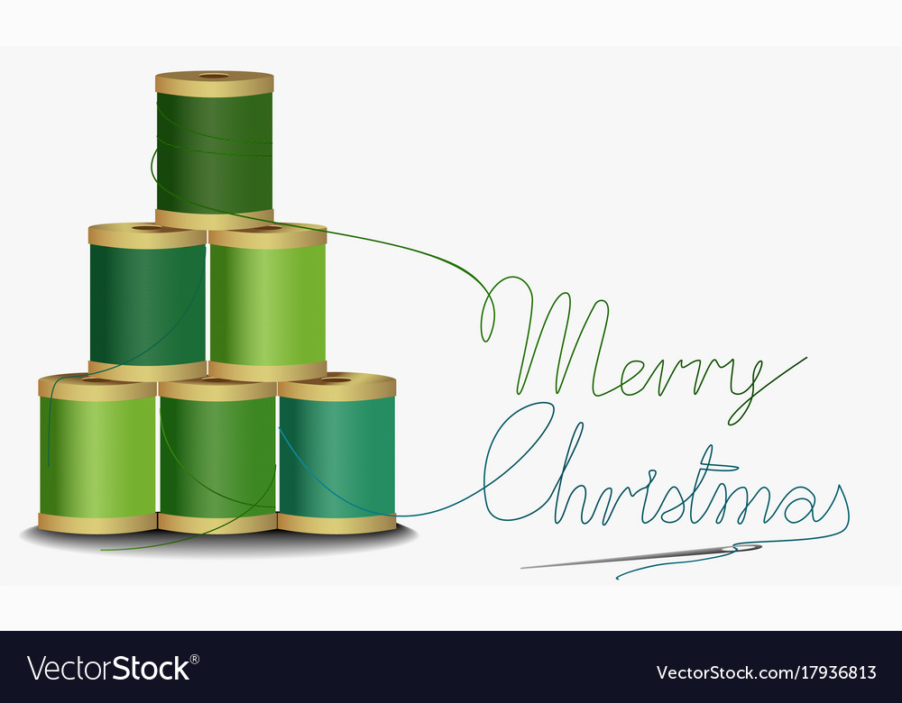 Christmas thread tree Royalty Free Vector Image