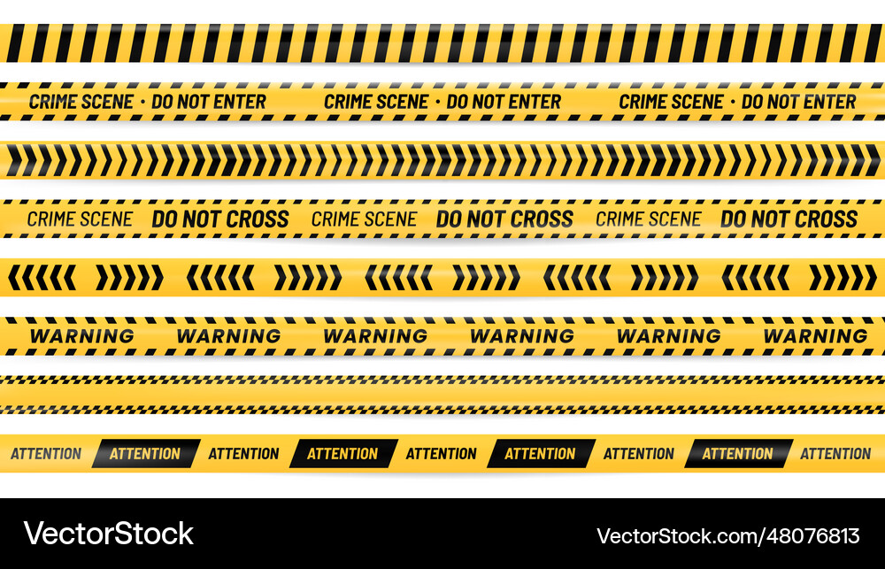 Danger ribbon alert stripes warning tape Vector Image