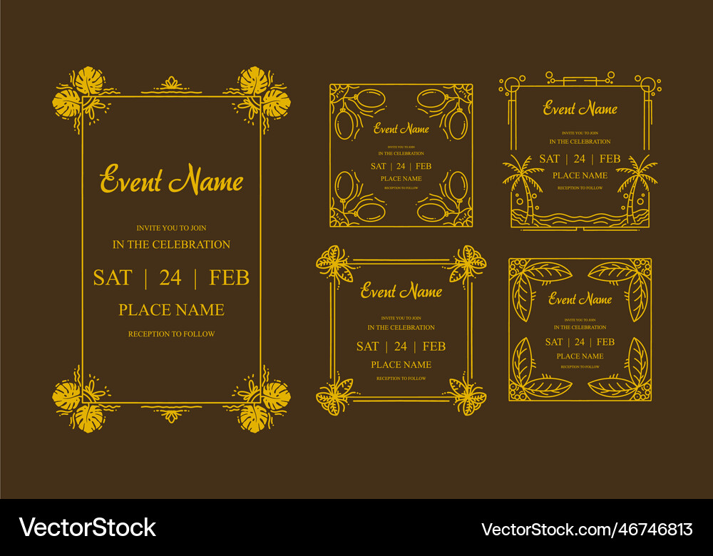 Elegant vintage frame design for invitation card Vector Image